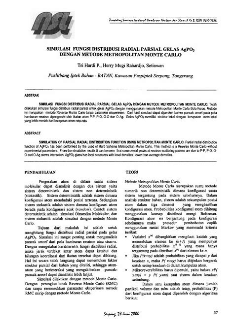Pdf Simulasi Fungsi Distribusi Radial P Arsial …digilib Batan Go Id Ppin Katalog File 1410