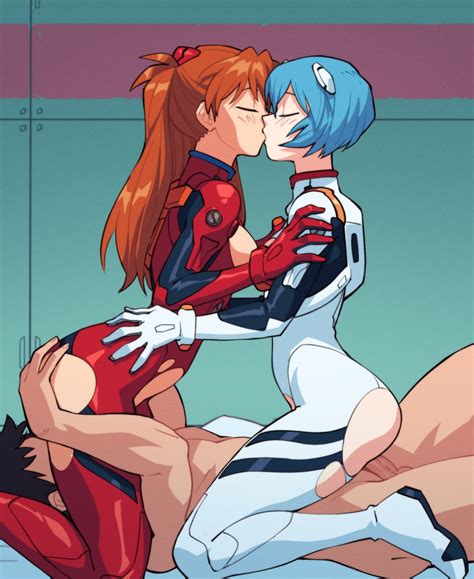 Souryuu Asuka Langley Ayanami Rei And Ikari Shinji Neon Genesis Evangelion Drawn By