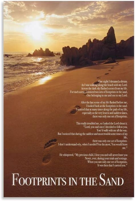 Footprints In The Sand Original Poem Poster Decorative Painting