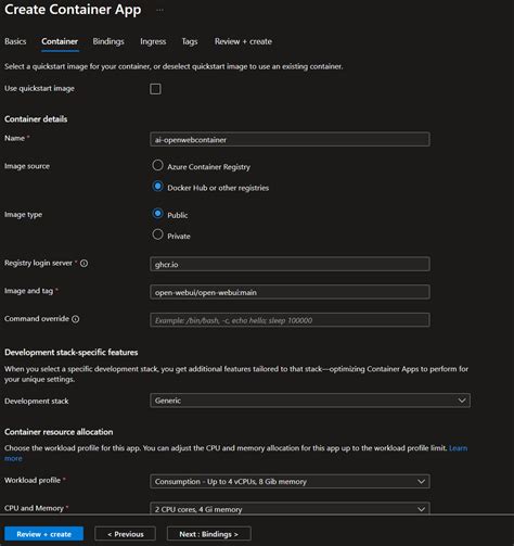 Setup Openweb Ui Ai Webpage Azure Container Apps Blake Drumm Technical Blog