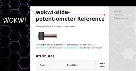 Wokwi Slide Potentiometer Reference Wokwi Docs