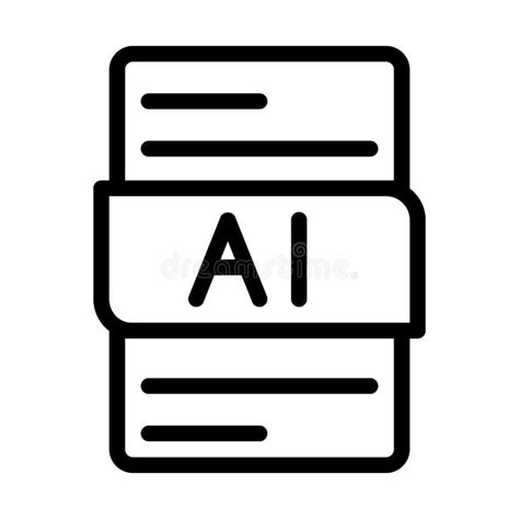 Ai File Type Icons Document Format Type Design Graphic Icon With Outline Design Style Vector
