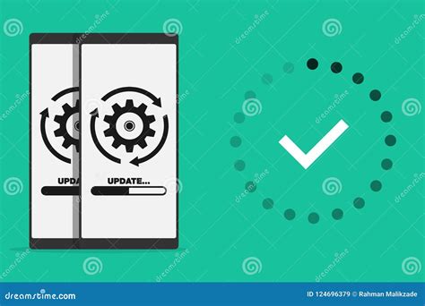 System Software Update And Upgrade Concept Loading Process In Smart Phone Screen Stock Vector