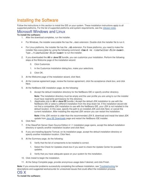 installing the software netbean pdf net beans applications and software