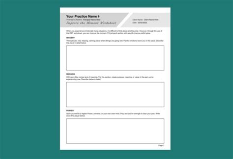 Improve The Moment Dbt Worksheet