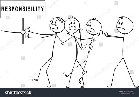 Vector Cartoon Stick Figure Drawing Conceptual 库存矢量图（免版税）1437993491