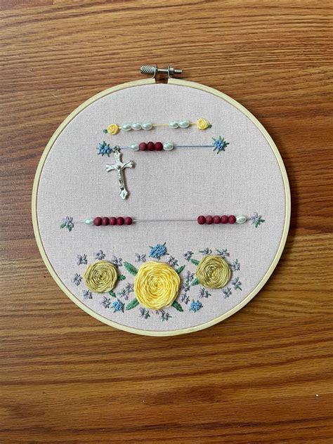 Kitchen Rosary Hand Embroidered And Beaded Made With Old Catholic