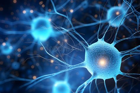 Microscopic Of Neuron Brain Cell Network Interconnected Nerve Cells With Electrical Pulses