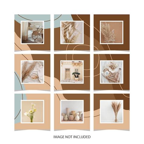 파스텔 색상의 Ig 피드 그리드의 소셜 미디어 인스타그램 포스트 배경에 대한 원활한 퍼즐 추상 모양 프리미엄 벡터