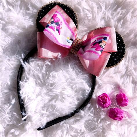 Tiara Da Minnie Luxo Tiara Orelhinhas Da Minnie Perolas Shopee Brasil