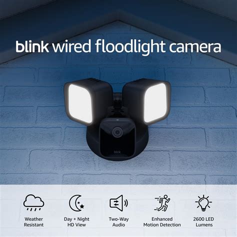 Blink Wired Floodlight Camera Smart Security Camera 2600 Lumens Hd Live View