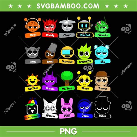 Sprunki 2025 Png Sprunki All Characters Face Png Sprunki Characters