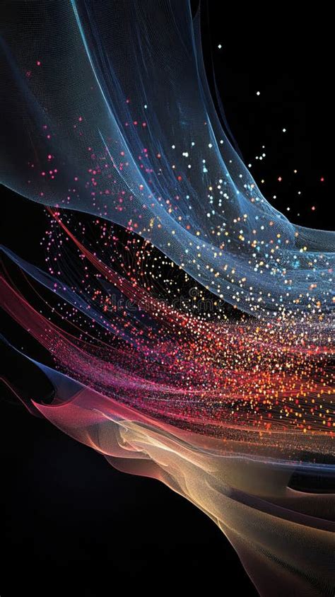 Abstract Minimalist Visualization Of Iot Connectivity And Data Flow Stock Illustration