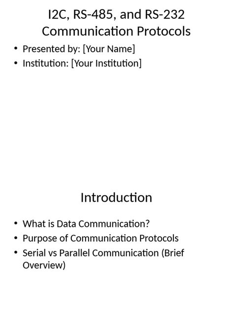 I2c Rs485 Rs232 Presentation Pdf