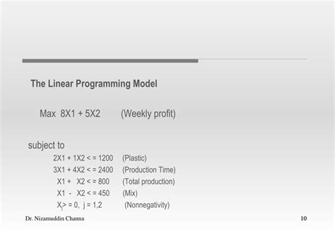 Ppt Linear Programming Model For Galaxy Toy Production Optimization