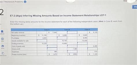 solved e7 2 algo inferring missing amounts based on income