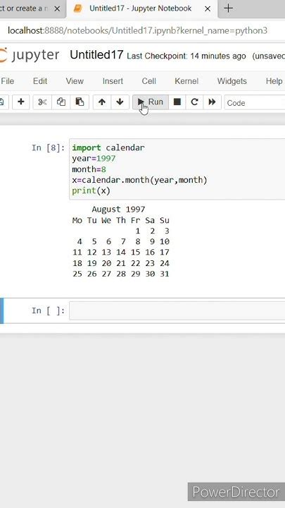 Youtube Create Calendar Of Any Month And Year In Python Programmer Youtuber Shorts Python