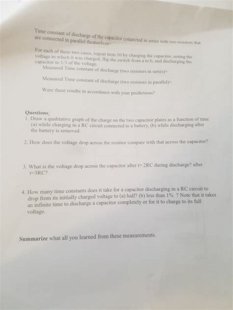 Lab Capacitors Objective To Study The Charging And Chegg
