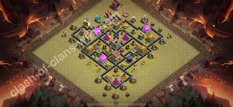Diseño Para Guerra Al Maximo Ayuntamiento Nivel 8 Copiar Híbrido Coc