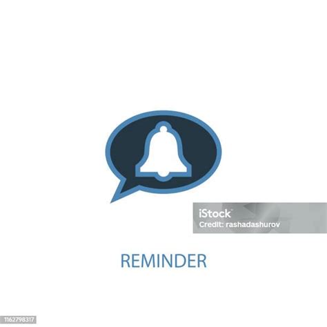 미리 알림 개념 2 컬러 아이콘 간단한 파란색 요소 그림입니다 미리 알림 개념 기호 디자인 웹 및 모바일 Ui Ux에 사용할 수