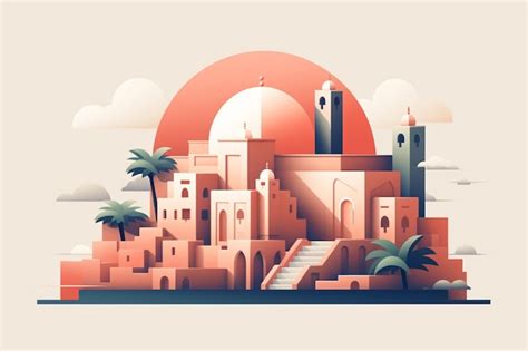premium ai image dynamic flat design arabesque creation