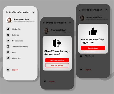 Logout Confirmation Page Ui Template Behance