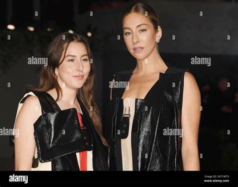 los angeles ca october 15 l r alana haim and este haim attend the 2nd annual academy