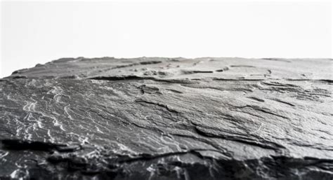 Slate Tabletop Blank Slate Stone Surface On White Background For Clean