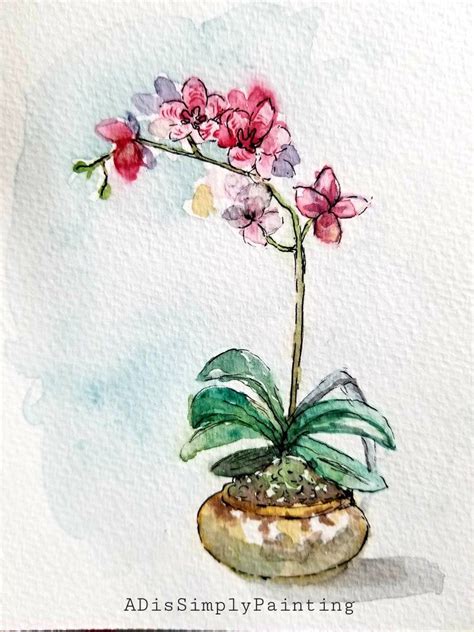 Orchid Watercolor Painting