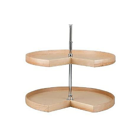 Rev A Shelf NW Lazy Daisy Natural Wood Kidney Two Shelf Set Siggia Hardware