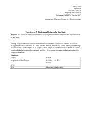 Experiment 7 Static Equilibrium Of A Rigid Body Docx Joshua Derr 23350559 Lab Date 2 26 19