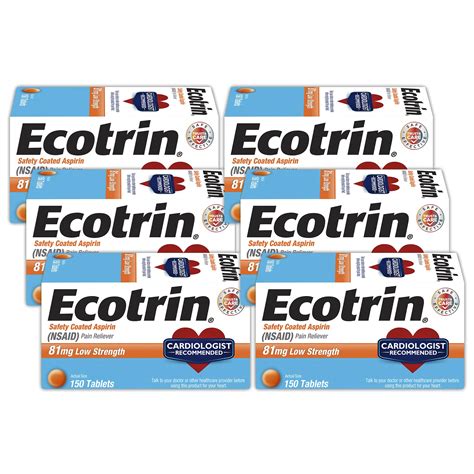 Ecotrin Safety Coated Enteric Aspirin 81mg Low Strength Tablets 900