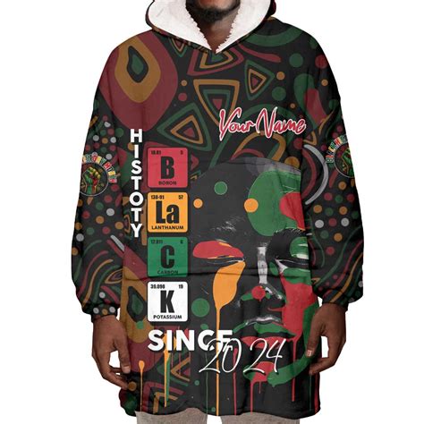 Personalized Black History Month Wearable Blanket Hoodie Since 2024