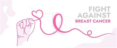 Banner Del Mes De Concientización Sobre El Cáncer De Mama Vector Premium
