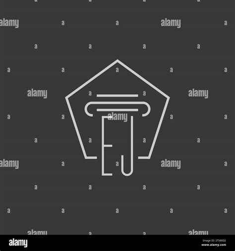 Initial Monogram Ej With Monoline Pillar Logo Design Ideas Stock Vector