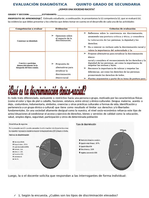 Evaluacion Diagnostica 5° Dpcc 2024 Pdf