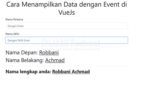 Cara Menampilkan Data Dengan Event Di Vuejs Kursus Web Design Private Online 1 On 1‎ Dumet