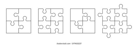 Various Sizes Puzzle Set Puzzle Pieces Stock Vector Royalty Free