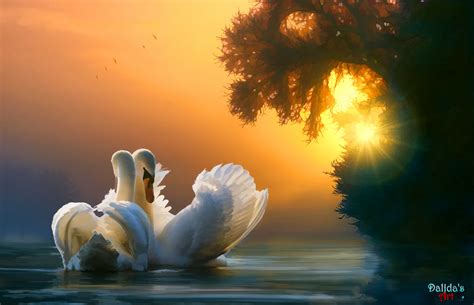Vintage Swan Wallpaper