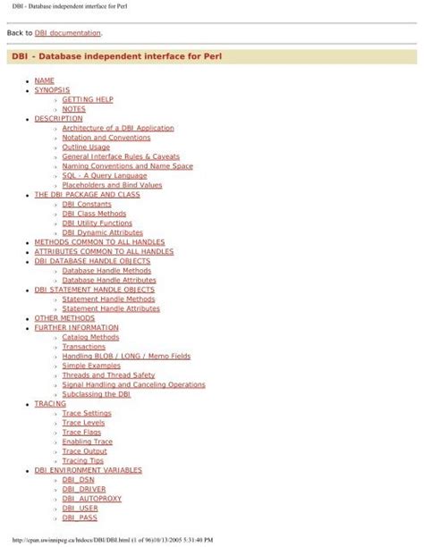 DBI Database Independent Interface For Perl Level5Software Net