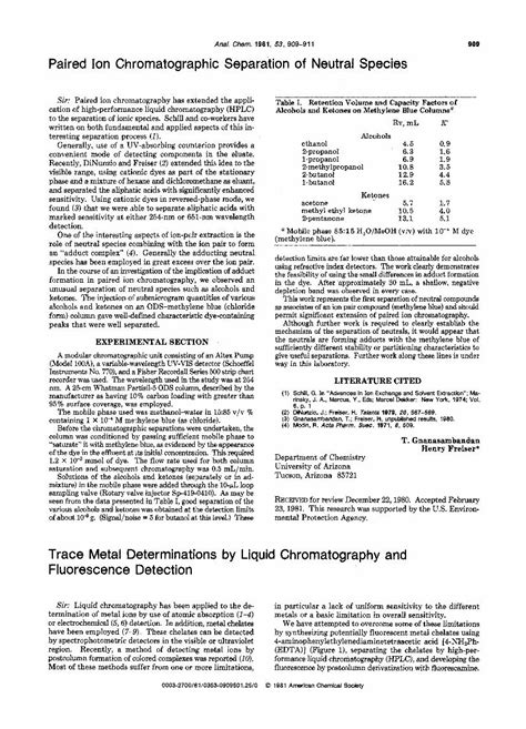 Pdf Trace Metal Determinations By Liquid Chromatography And Fluorescence Detection Dokumen Tips
