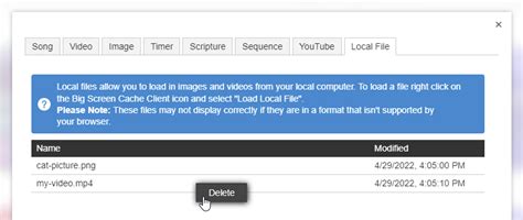 Local Files Big Screen
