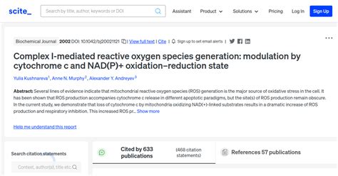 Complex I Mediated Reactive Oxygen Species Generation Modulation By Cytochrome C And Nadp