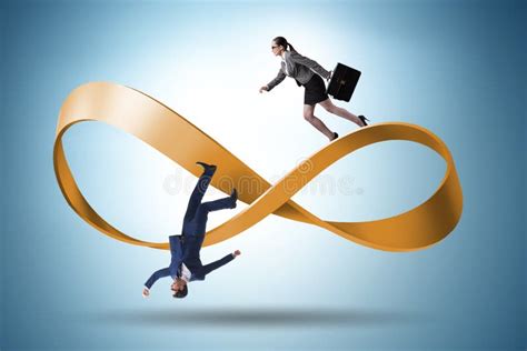 Business People Running On The Endless Loop Stock Image Image Of Mobius Curve 262469723
