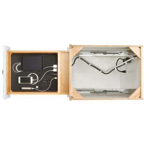 REV A SHELF INC Charging Drawer With Soft Close Slides Maple Rev A Shelf WCDB HFLSC