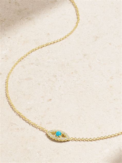 Jennifer Meyer Evil Eye Mini 18 Karat Gold Diamond And Turquoise