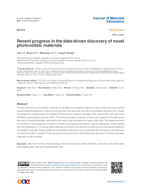 Pdf Recent Progress In The Data Driven Discovery Of Novel