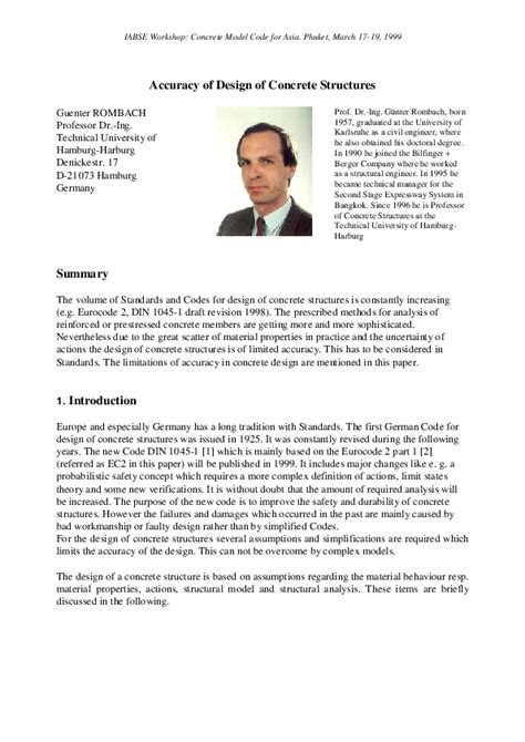 Pdf Accuracy Of Design Of Concrete Structures