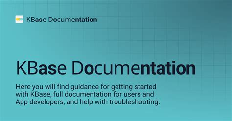 Kbase Documentation