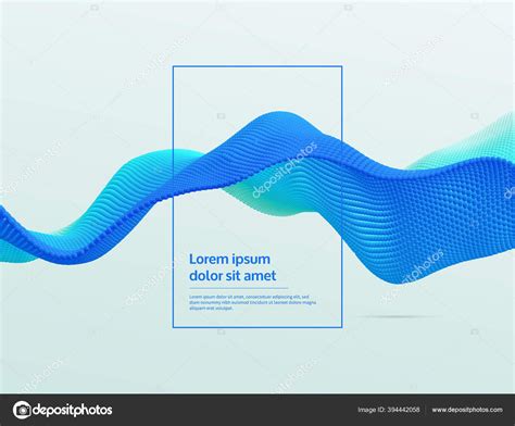 Wavy Background Array Dynamic Emitted Particles Wave Formed Many Spheres Vector Image By